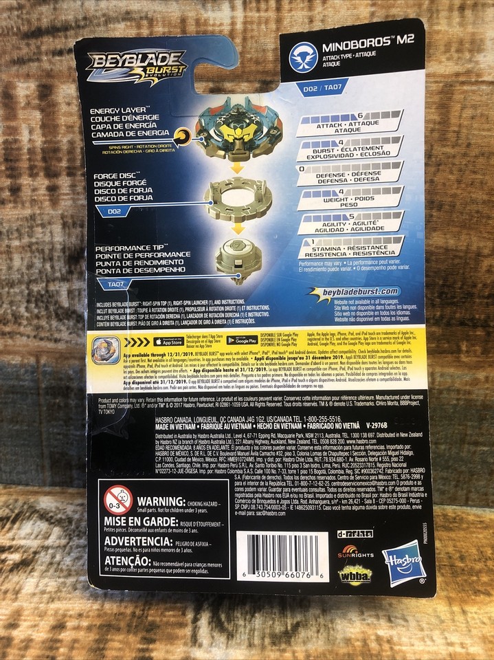 Beyblade Burst Evolution MINOBOROS M2 Top HASBRO Attack +LAUNCHER ...