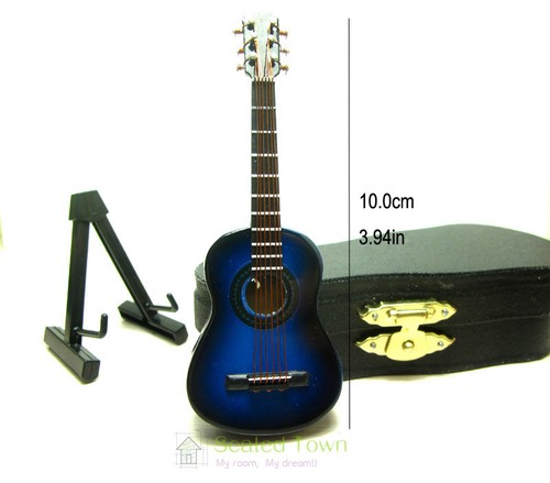 Miniature Dollhouse 1:12 Scale Musical Mini Acoustic Guitar Instrument ...