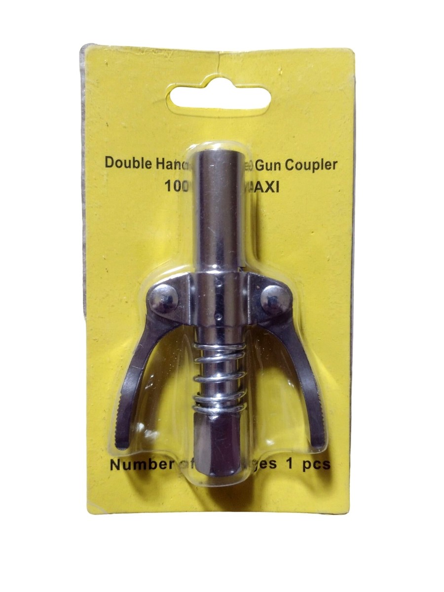 Locking Grease Gun Coupler Grease Gun Coupler, Double Handle Quick Lock ...