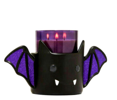 Bath & Body Works Purple Glitter Black Vampire Bat Candle Holder ...