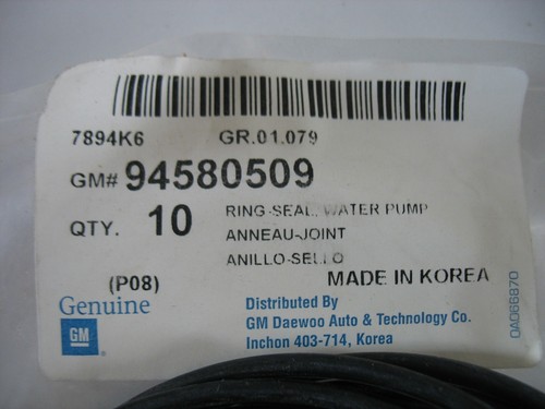 NOS GM 94580509 ENGINE WATER PUMP GASKETS Qty 7 | eBay