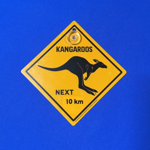KANGAROOS NEXT 10 km 5"x5" kangaroo crossing warning sign | eBay