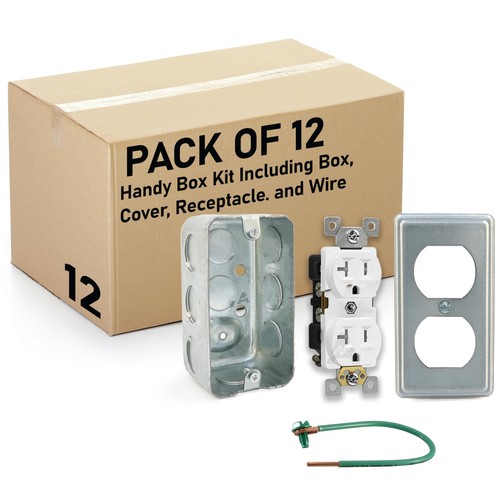 (Pack of 12) Outlet Box Kit 2x4 Utility Electrical Box Duplex ...