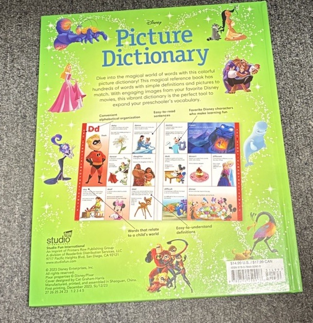 Disney Picture Dictionary Words, Pictures and Defintions Brand New | eBay