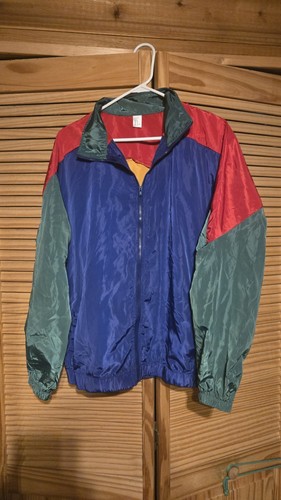 Vintage 80s 90s Colorblock Windbreaker Jacket Sz Medium blue/green/red ...