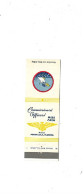 Vintage Matchcover Commissioned Officers Open Mess NAS Pensacola FLA | eBay