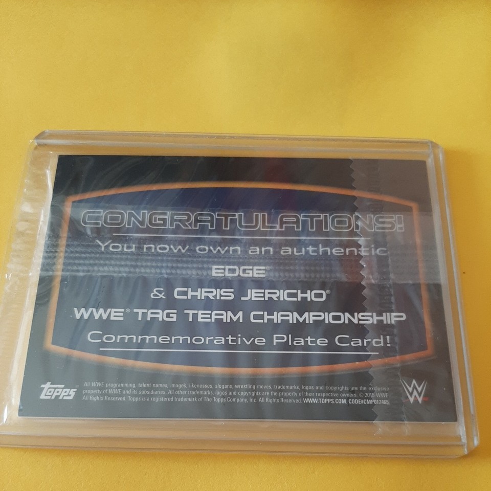 2014 Topps Chrome WWE Edge & Chris Jericho Commemorative Tag Team ...