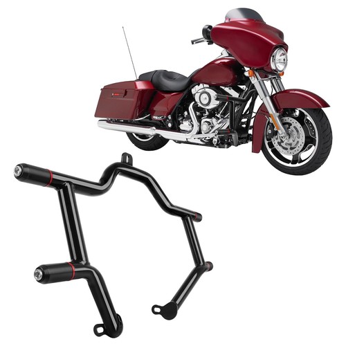 Front Engine Guard + Rear Saddlebag Crash Bar for Harley Electra Glide ...