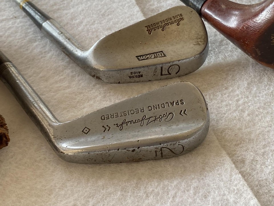 Vintage Spalding Golf Clubs Hickory Shaft 3 Wood Drivers | eBay