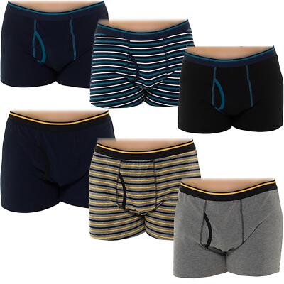 Mens Keyhole Trunks Shorts Underwear Pack Of 3 Knickers Elasticated ...