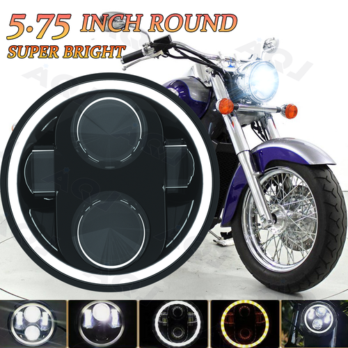 5.75"Inch LED Headlight Hi/Lo for Honda Shadow VT 600 700 750 1100 VTX ...