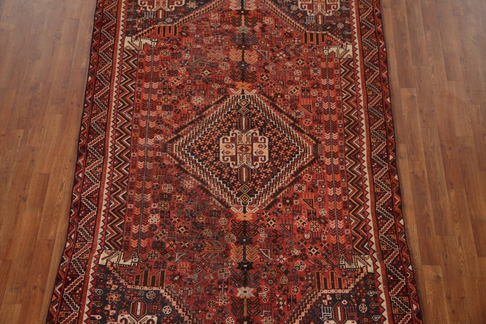 Antique Geometric Abadeh Rug Wool Hand-knotted 5x9 ft. Tribal Carpet | eBay