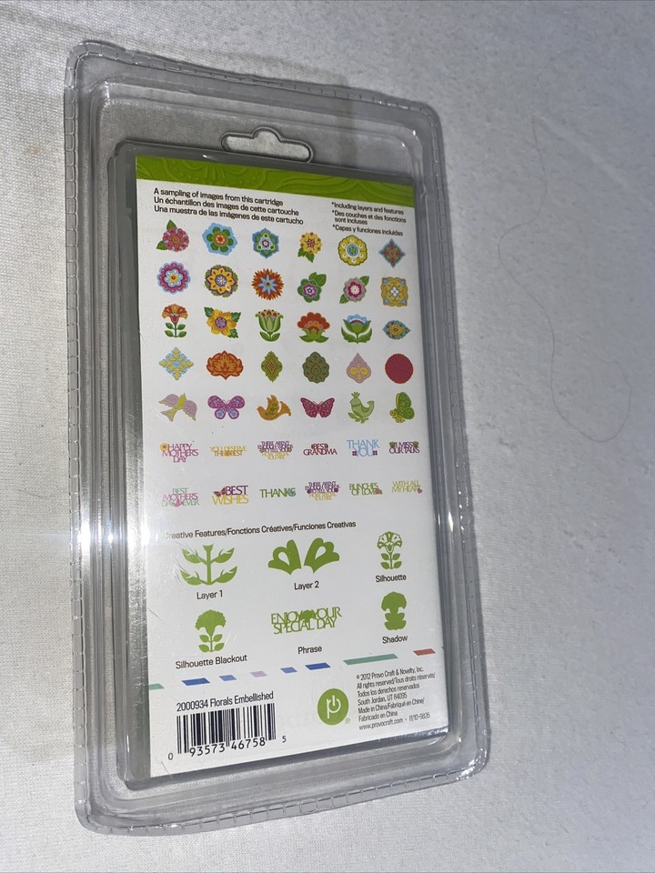 CRICUT SHAPES CARTRIDGE - FLORALS EMBELLISHED - 2000934 | eBay