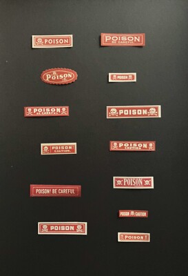 Vintage “POISON” Label Collection - Set of 13 VERY RARE labels - SO ...