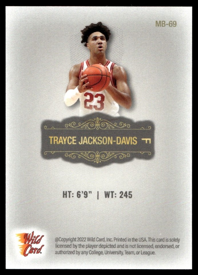 2022-23 Wild Card Matte Trayce Jackson-Davis Rookie G12 #69 | eBay