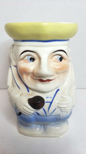 Vintage Large Toby Jug Sailor With Pipe 4x6x5.5" Excellent Color and ...
