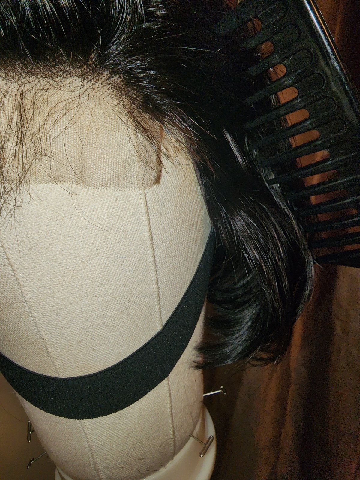 human hair wigs 100% natural bob closure with 6 inch parting on either ...