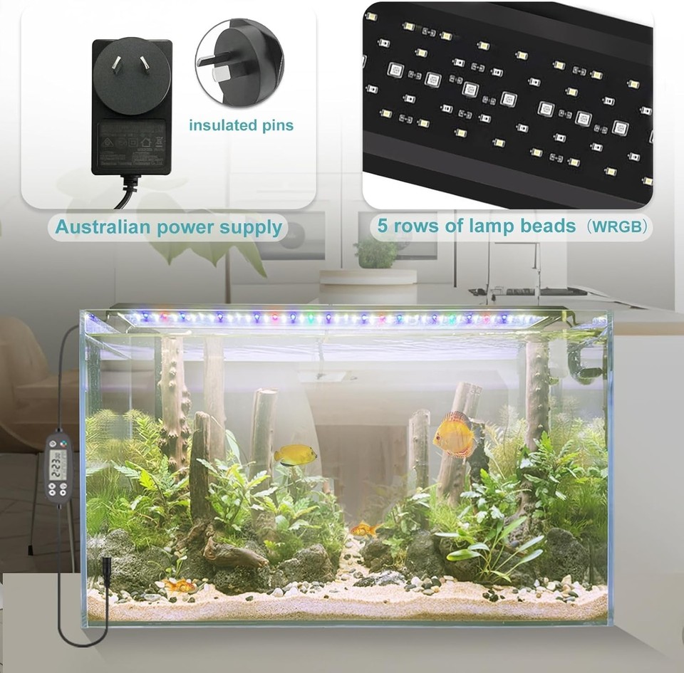 Energy Efficient 36W LED Aquarium Light with Adjustable 10-Level ...