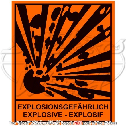 EXPLOSIVE EXPLOSIONSGEFÄHRLICH Panneau d'avertissement 100mm Vinyle ...