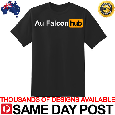 AU FALCON HUB Premium Black Shirt Cotton TShirt Tee Funny Aussie Meme ...