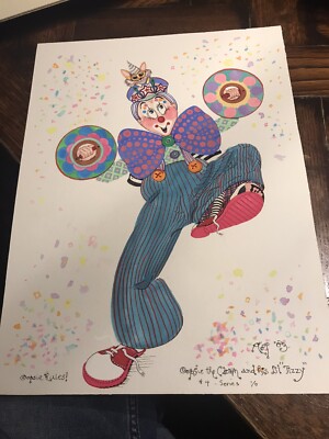 2003 Original “Oopsie The Clown and Lil Tizzy” WATERCOLOR painting ...