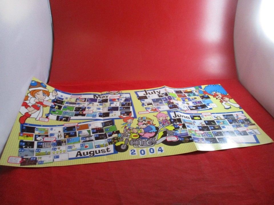 Wario WarioWare Gamecube 2004 Calendar Nintendo Power Foldable Promo ...