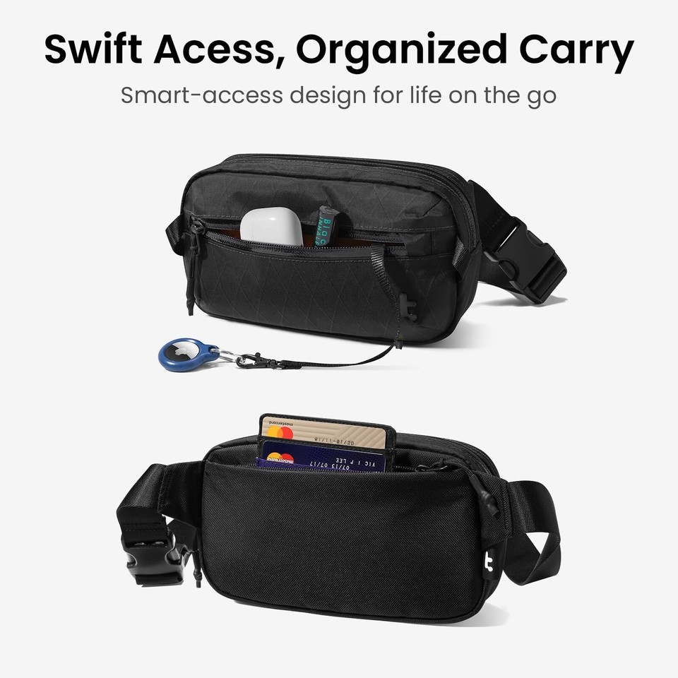 tomtoc 1.5L X-Pac Sling Bag with RFID Blocking, Crossbody Bag ...