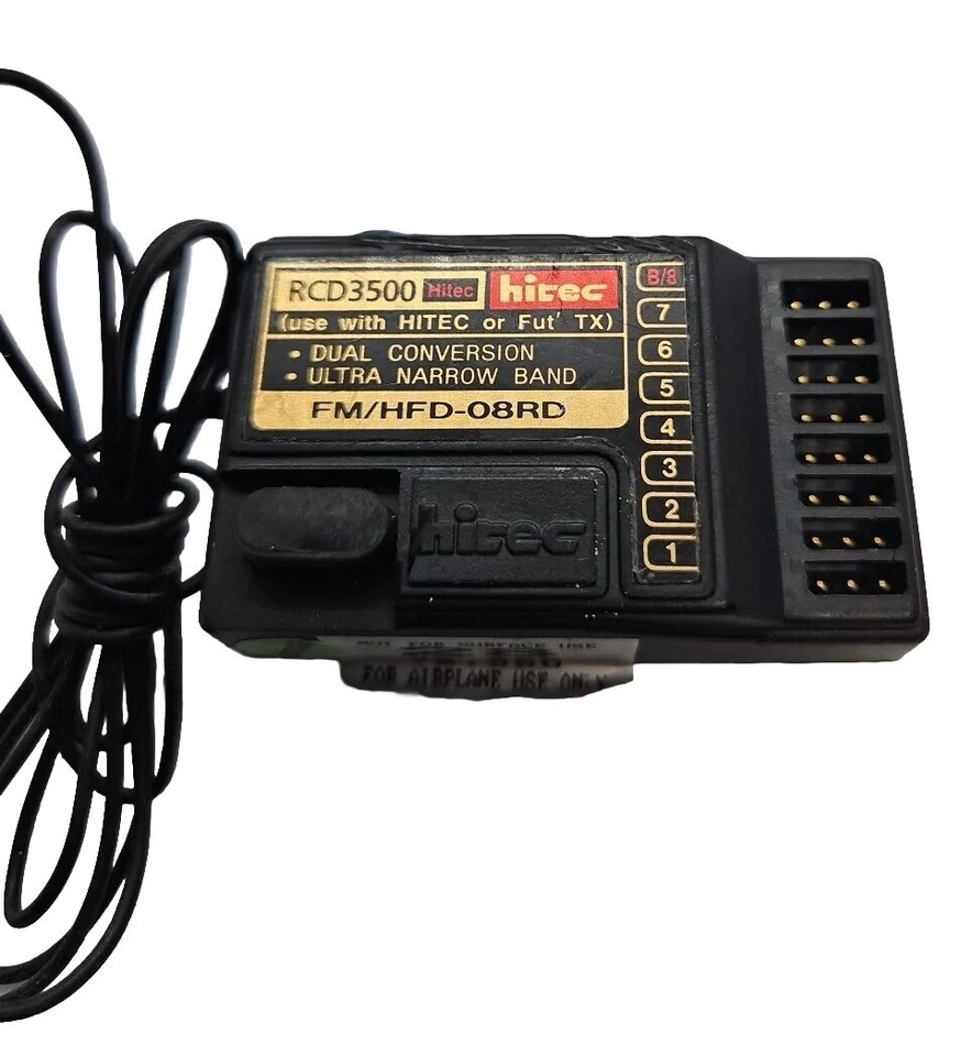 HiTec RCD 3500 HFD-08RD 72MHz RECIEVER 8ch Futaba Fm channel 28 72.350 ...