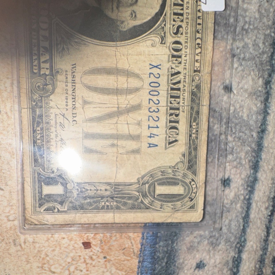 US 1928 $1 Silver Certificate Blue Seal Banknote X20023214A Circulated ...