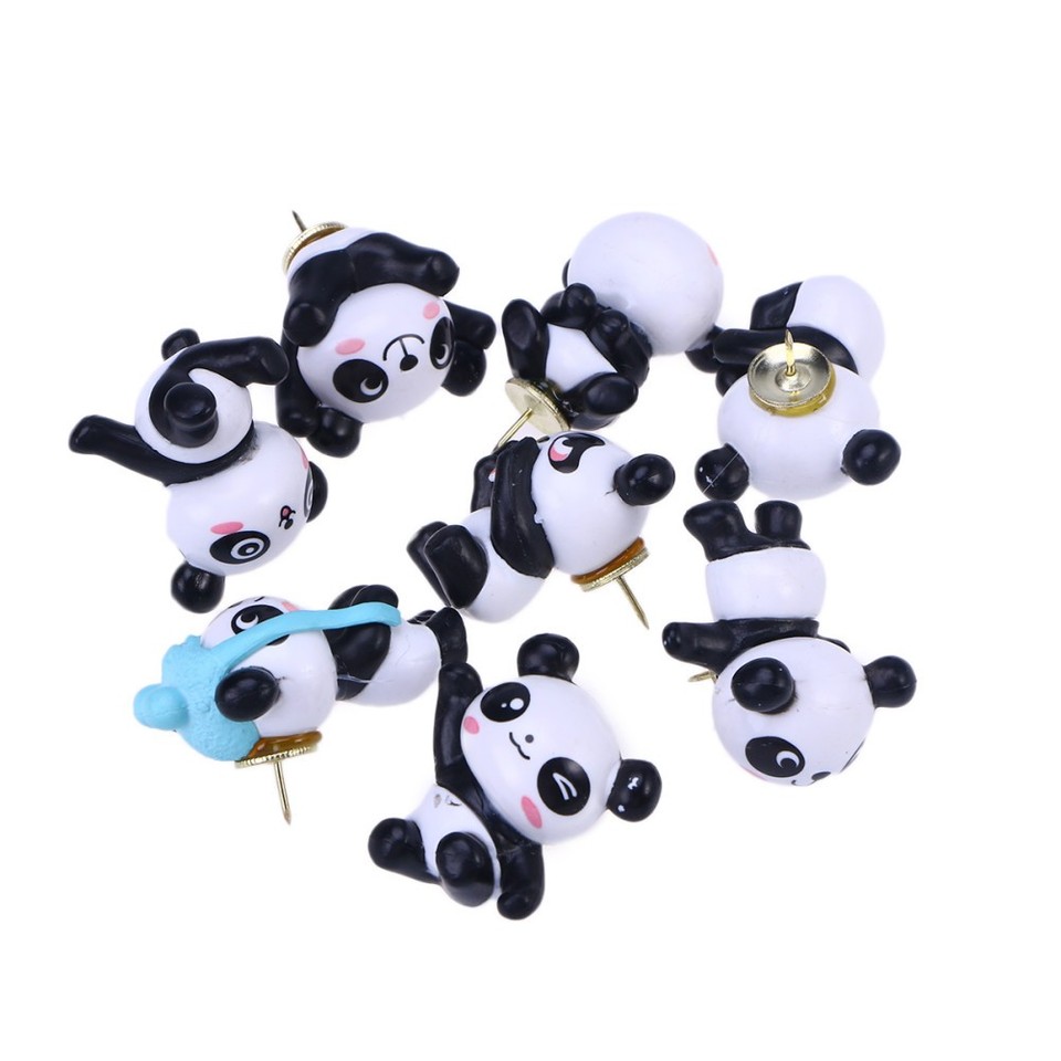8 Pcs Adorable Cartoon Pins Map Tacks Cute Animal Thumb Chinese Panda ...