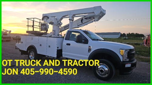 2017 Ford F-550 4wd 55ft 2 man Sign Bucket Truck 6.8L Gas Versalift VST ...
