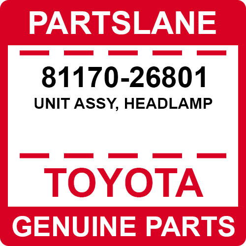 Toyota Genuine 8117026801 Unit ASSY Headlamp 81170-26801 for sale ...