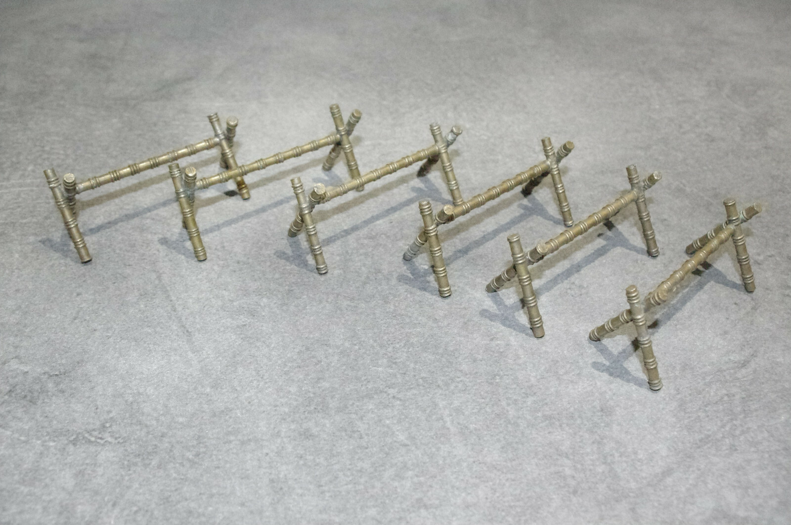set 6 Antique 1900 french brass bamboo knife rest x6 knives rests | eBay