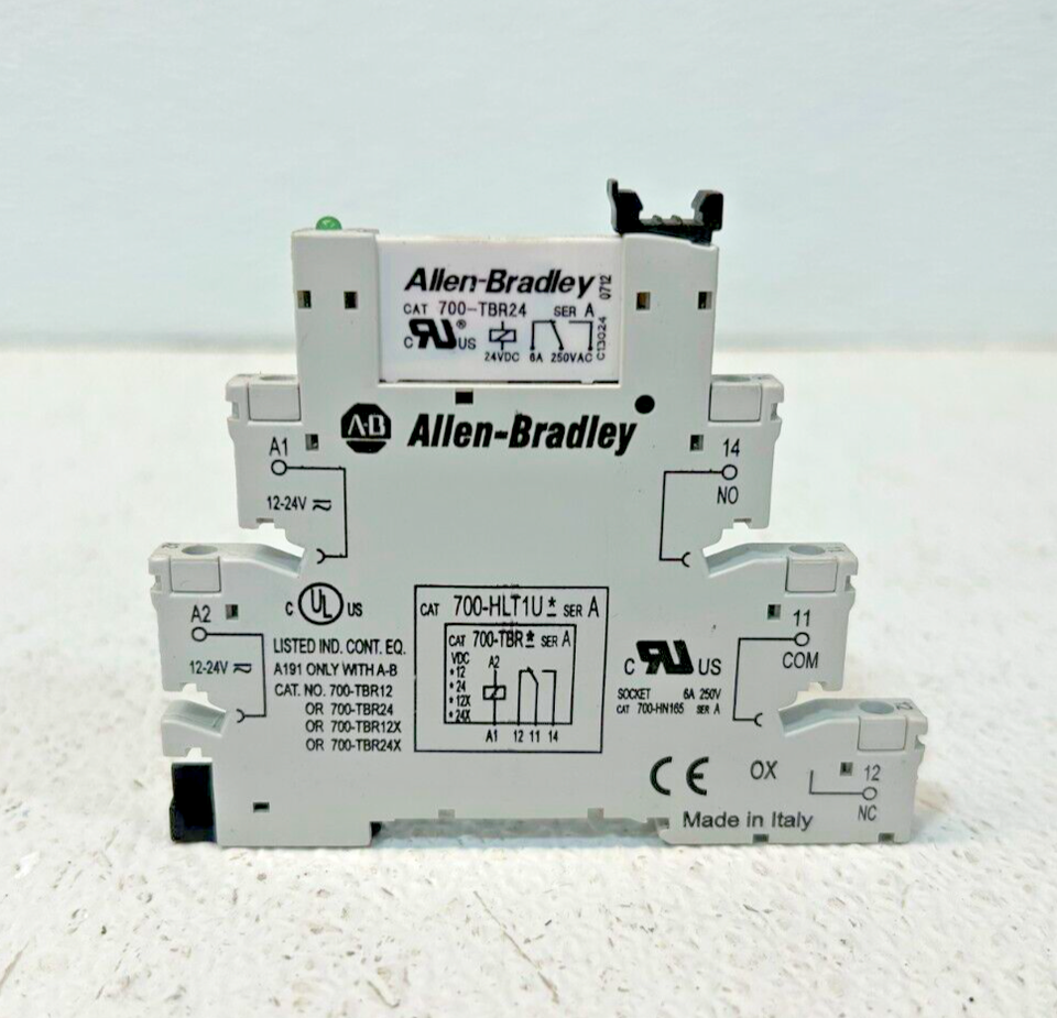 Allen-Bradley 700-HLT1U* SER A Relay w/ 700-TBR24 SER A Socket | eBay