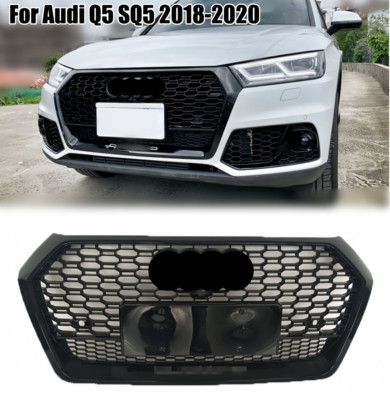 Black Front Bumper Grille Honeycomb Grill For Audi Q5 SQ5 2018-2020 ...