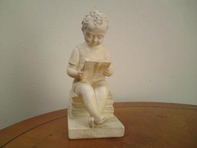 Art Deco Plaster Figure "The Swotter" Child Reading 'F Wilson & Co ...
