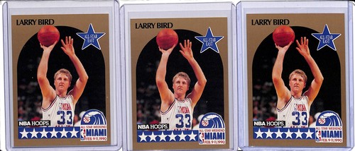 (3) Lot 1990-91 NBA Hoops All-Stars Box Set Larry Bird #2 Boston ...
