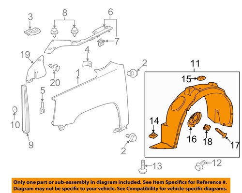 GM OEM 14-17 Terrain Fender Fender Components-Fender Liner 23271690 | eBay
