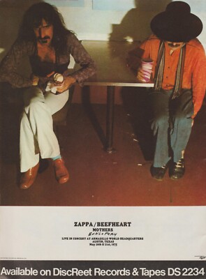 1975 DiscReet Records - Frank Zappa / Beefheart & Mothers- Album Promo ...