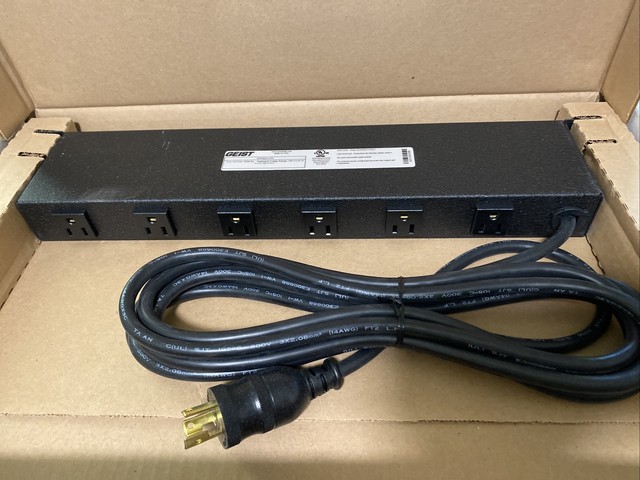 Geist Rack 6 Outlet Surge Protector Power Strip PDU Sptn064-15tl for ...
