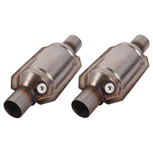2Pcs Universal 2.25" High Flow Performance Stainless Catalytic ...