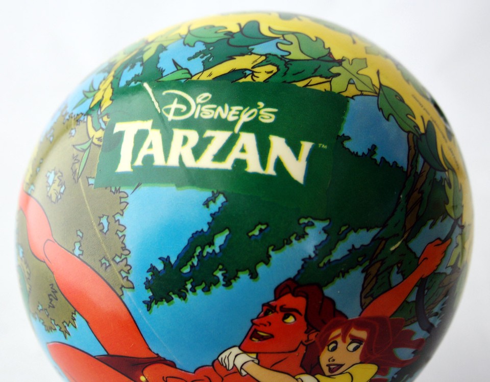 RARE VINTAGE 90'S TARZAN RUBBER BALL 20" PERIMETER DISNEY JOHN GERMANY ...