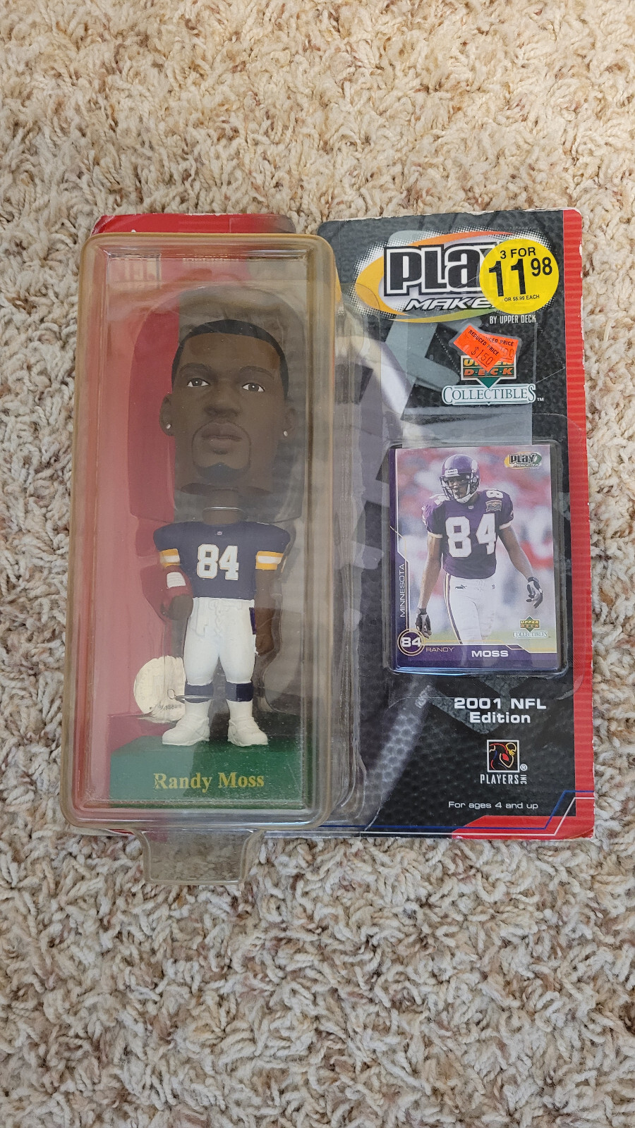 Upper Deck Playmakers Randy Moss Bobble Head with Card 2001 NFL Edition ...