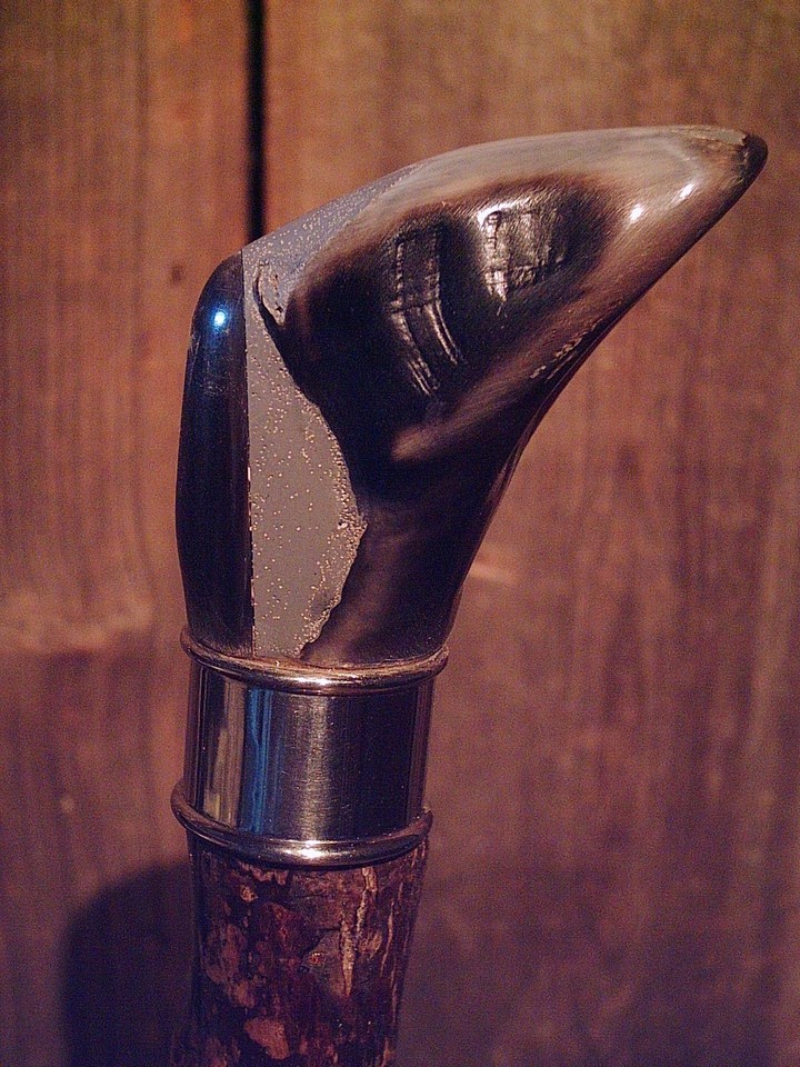 walking stick cane ELK HOOVE & VINE SPIRAL wood shaft custom made in ...