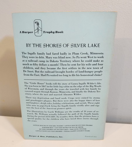 Vtg New By The Shores Of Silver Lake PB Book 1971 Harper Trophy Blue ...
