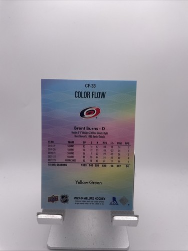 2023-24 Upper Deck Allure Color Flow Yellow-Green Brent Burns #CF-33 | eBay