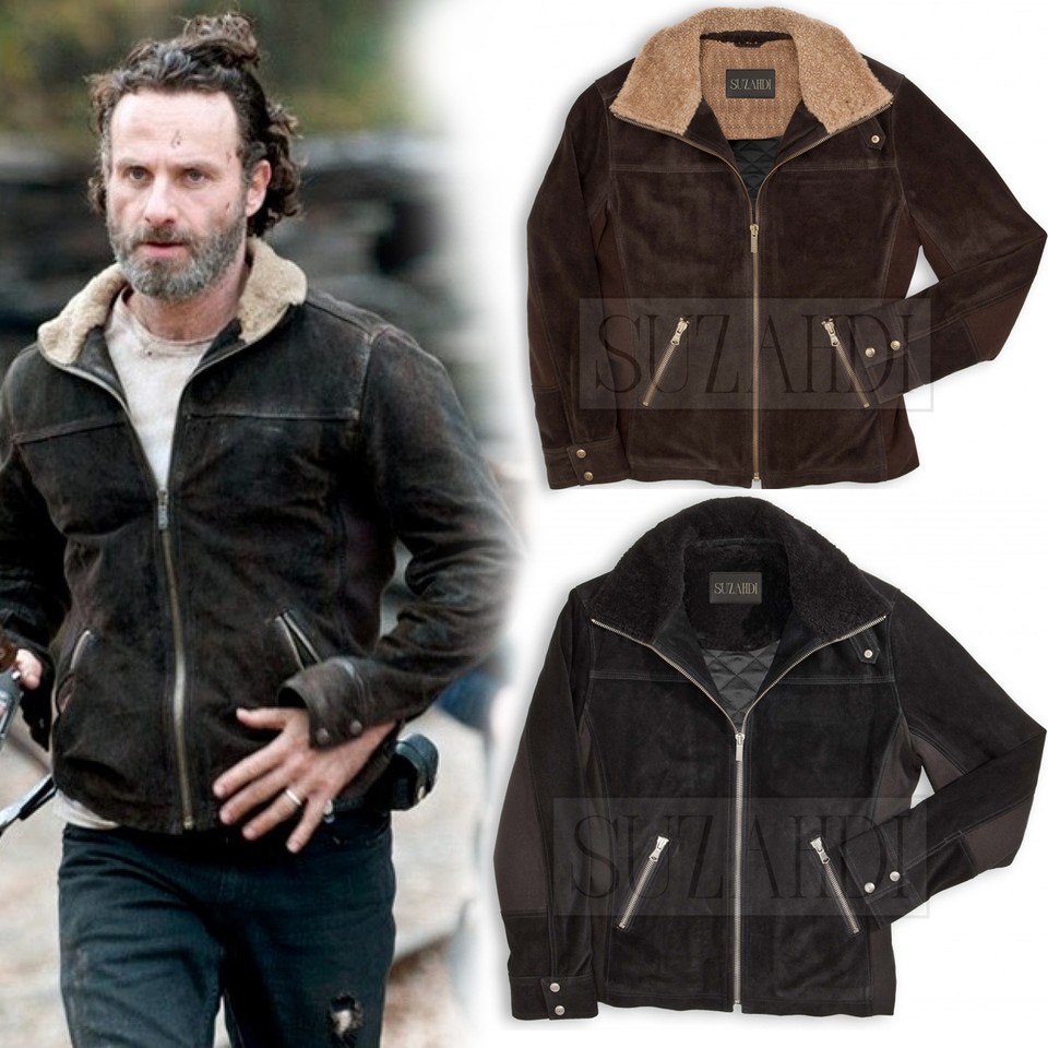 Screen Accurate Rick Inspired By TWD Grimes Style Suede Leather Jacket ...