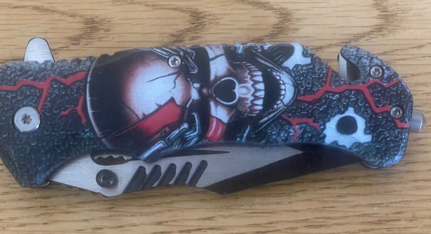 Precision Blades Pocket Knife with Scary Skeleton on Handle | eBay
