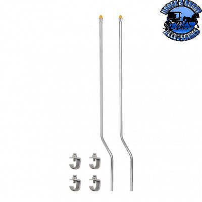 Stainless Bumper Guide Kit With Watermelon Lens Top - Amber Lens (Pair ...