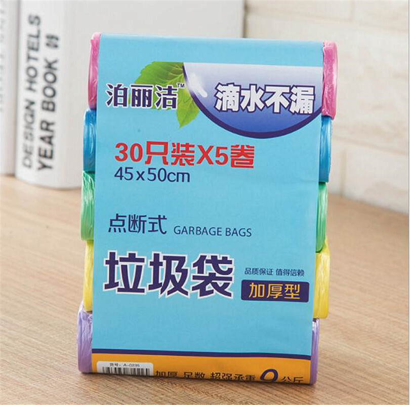 Garbage Bags Household Storage Clear Roll Disposable Waste Trash 100pcs ...